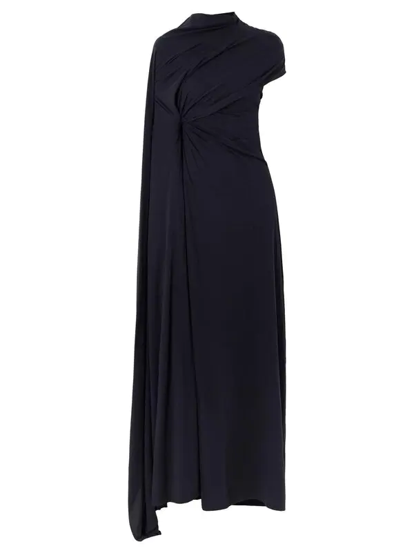 Balenciaga Draped Cotton-jersey Maxi Dress - Black