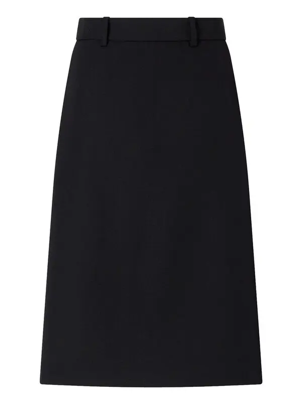 Balenciaga Folded Wool-crepe Midi Skort - Black