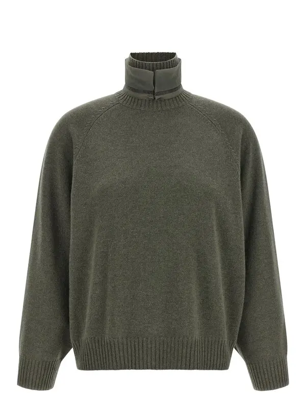 Brunello Cucinelli Monile' Insert Sweater - Green