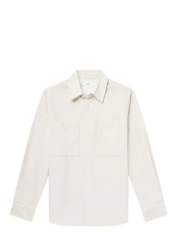 Mr P. Cotton And Cashmere-blend Corduroy Shirt - Neutrals