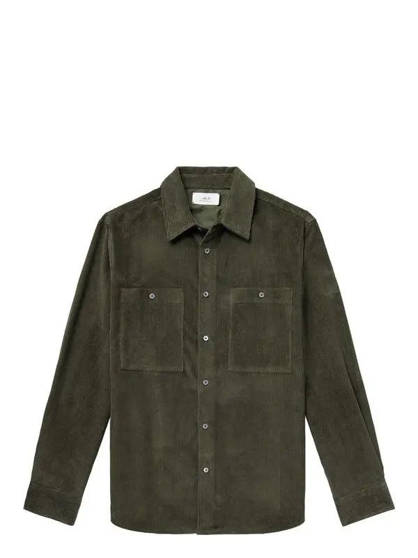 Mr P. Cotton And Cashmere-blend Corduroy Shirt - Green