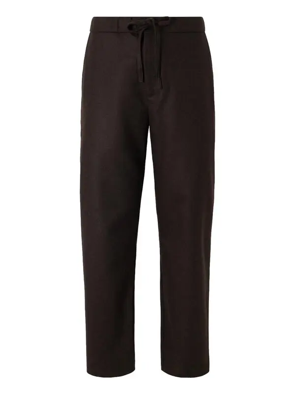 De Bonne Facture Lounge Straight-leg Wool Drawstring Trousers - Brown