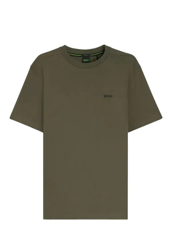 BOSS Stretch-cotton T-shirt With Logo Detail - Green
