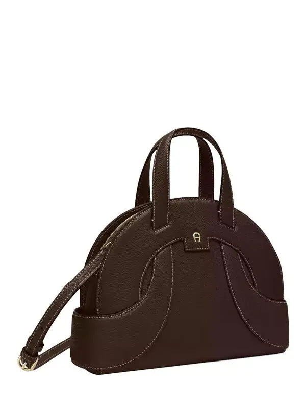 AIGNER Medium Sellina Leather Shoulder Bag - Brown