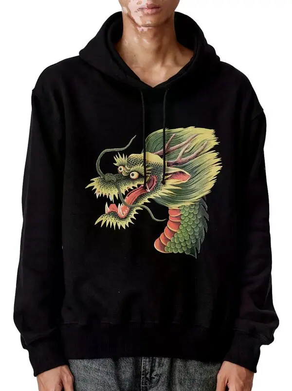 ENDLESS JOY Monkey Dragon Graphic-print Hoodie - Black