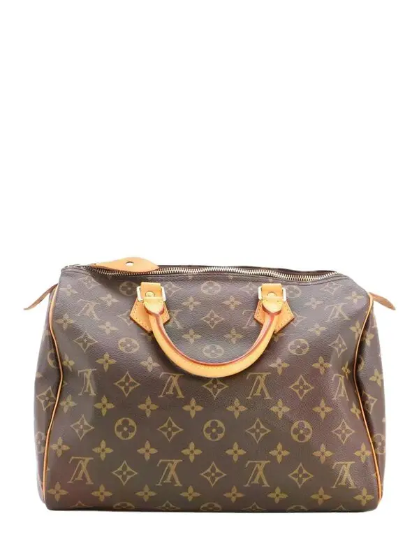 LOUIS VUITTON Speedy Handbag Monogram Canvas 30 Satchel - Brown