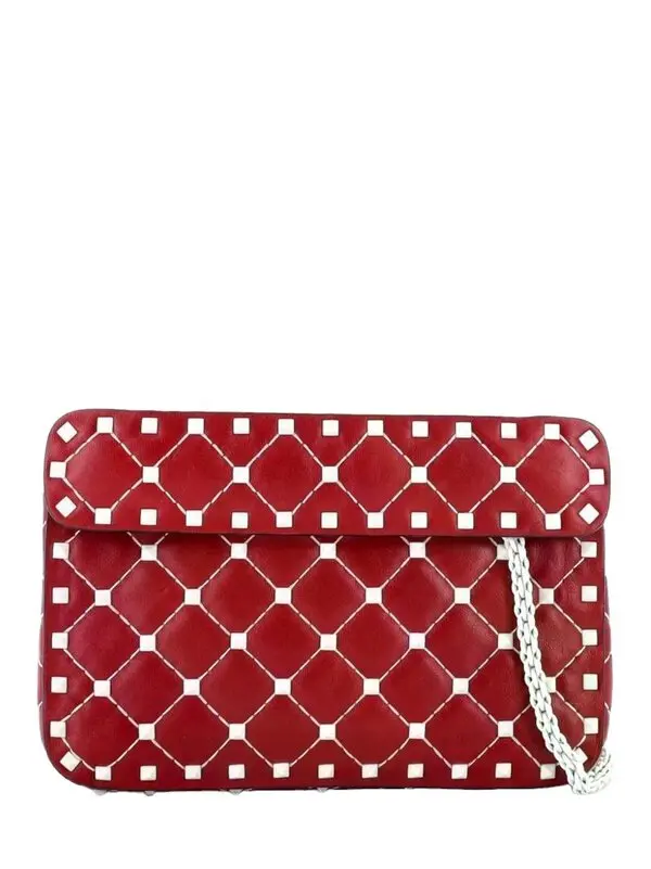 Valentino Garavani Free Rockstud Spike Flap Bag Quilted Leather Small Shoulder Bag - Red