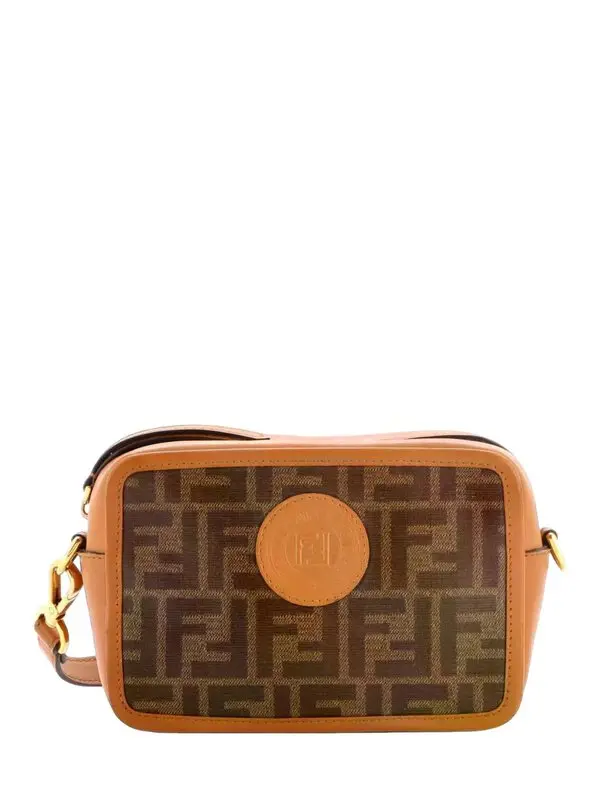 Fendi Ff Logo Stamp Camera Bag Zucca Coated Canvas Mini Crossbody Bag - Brown