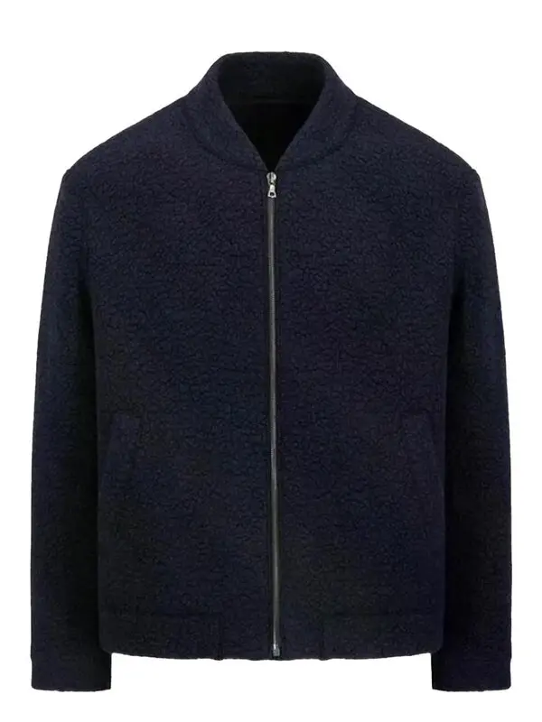 Harris Wharf London Bouclé-knit Bomber Jacket - Blue