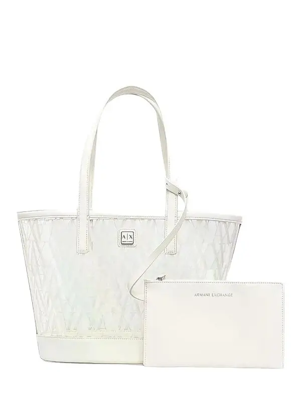 Armani Exchange Logo-print Transparent Shoulder Bag - Neutrals