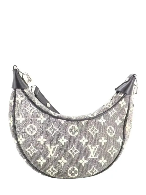 LOUIS VUITTON Loop Handbag Monogram Jacquard Denim Hobo Bag - Grey