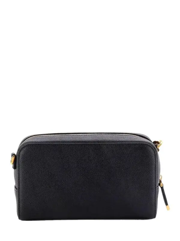 Dior Caro Double Pouch Leather Crossbody Bag - Black