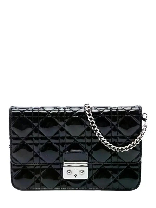 Dior 2014 Patent Cannage Miss Promenade Crossbody Bag - Black