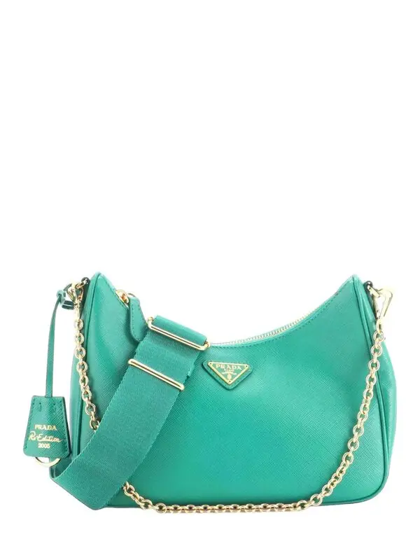 Prada Re-edition 2005 Shoulder Bag Saffiano Leather Small Crossbody Bag - Green
