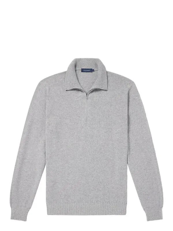 Thom Sweeney Cashmere Half-zip Sweater - Gray