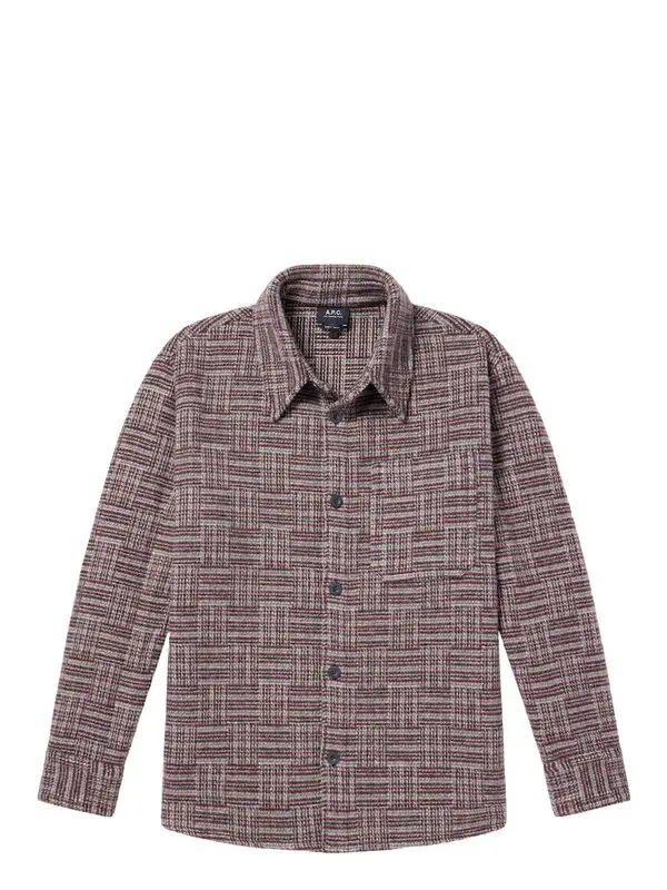A.p.c. Baptiste Merino Wool Overshirt - Brown