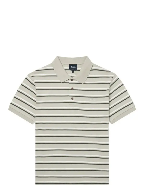 A.p.c. Joe Striped Cotton-piqué Polo Shirt - Multi