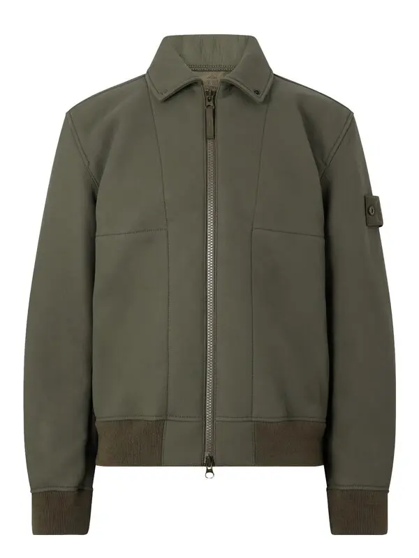 Stone Island Ghost Garment-dyed Rubberised-leather Jacket - Green