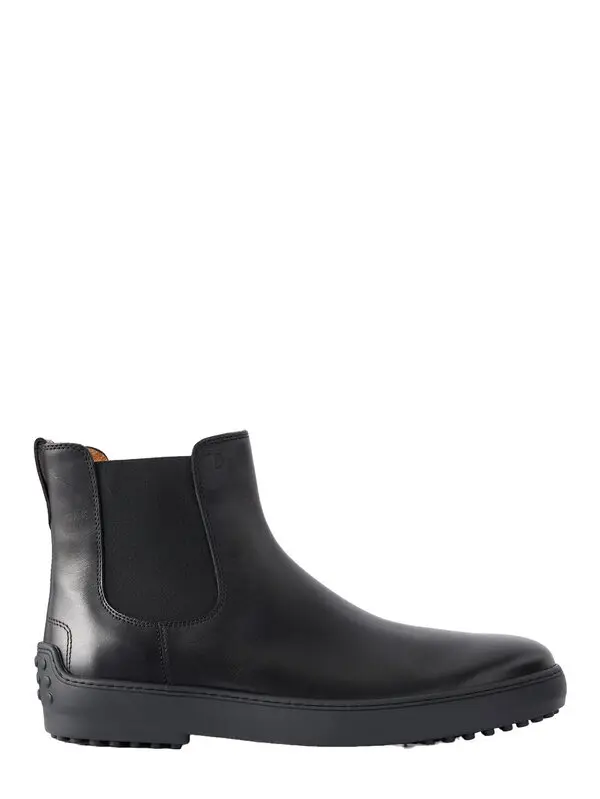 TOD'S Winter Gommino Leather Chelsea Boots - Black