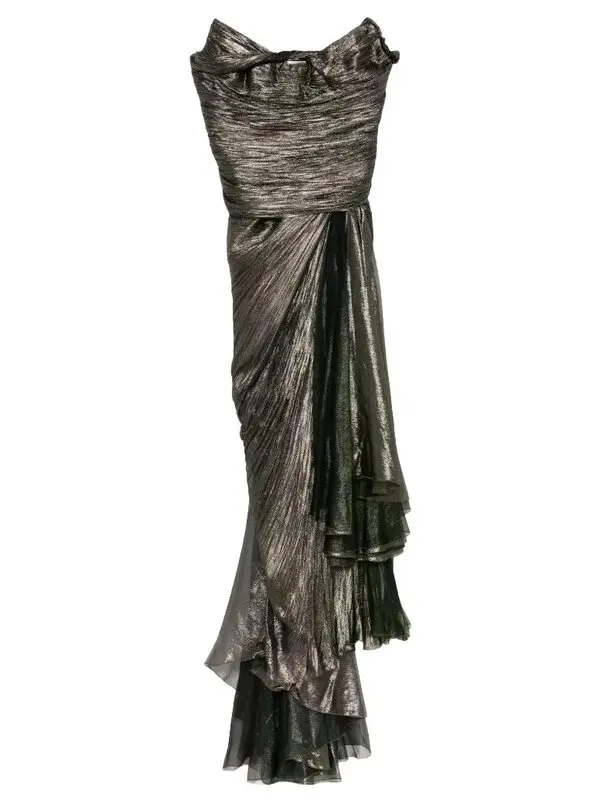 MARIA LUCIA HOHAN Heidi Pleated Maxi Dress - Brown