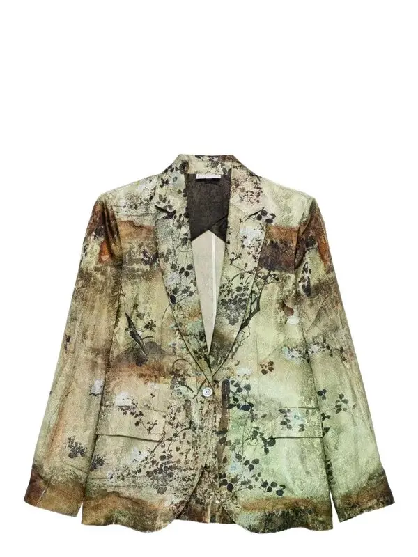 PIERRE-LOUIS MASCIA Jacquard-woven Floral-print Jacket - Green