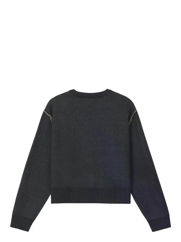 Izzue Intarsia-knit Crew-neck Sweater - Grey