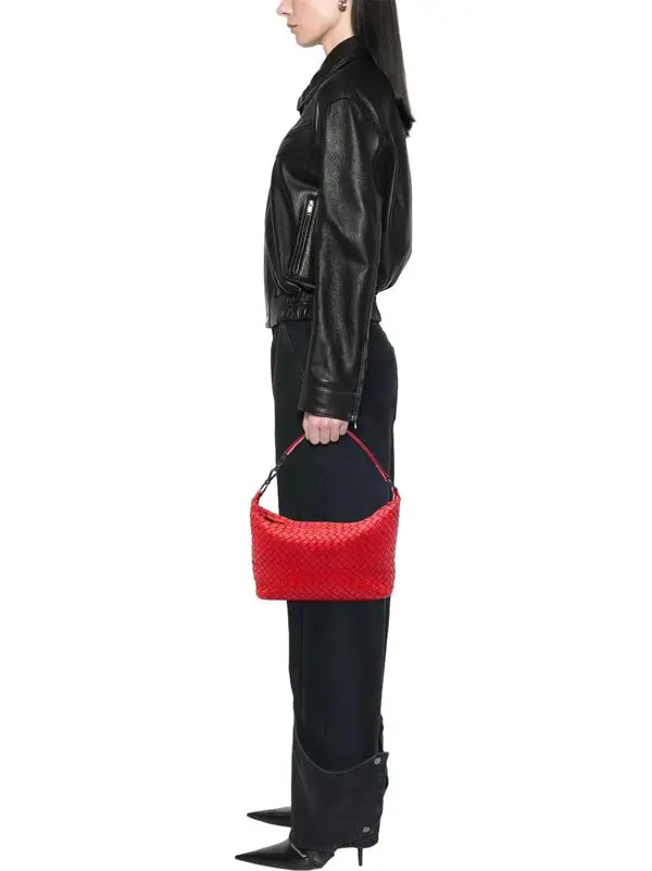 Bottega Veneta 2012-2026 Nappa Intrecciato Shoulder Bag - Red