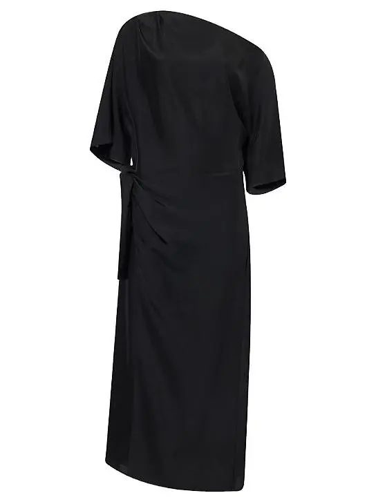 Camilla And Marc Elsen Off-shoulder Woven Midi Dress - Black