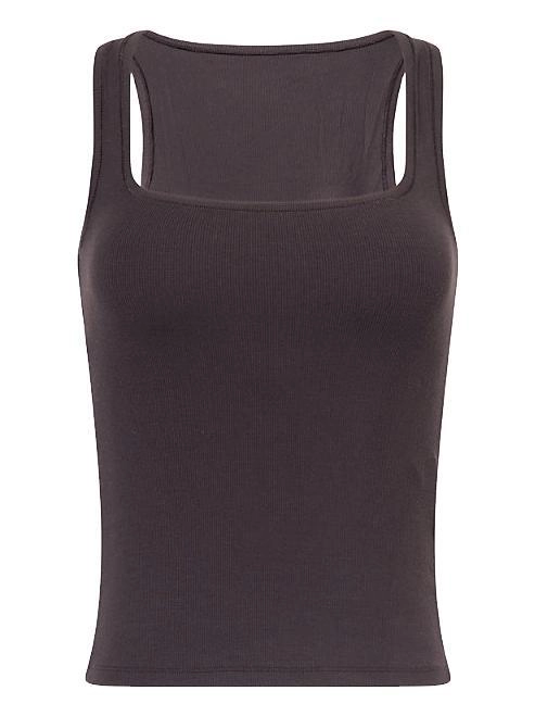 TALA 365 Square-neck Rib-jersey Tank Top - Espresso