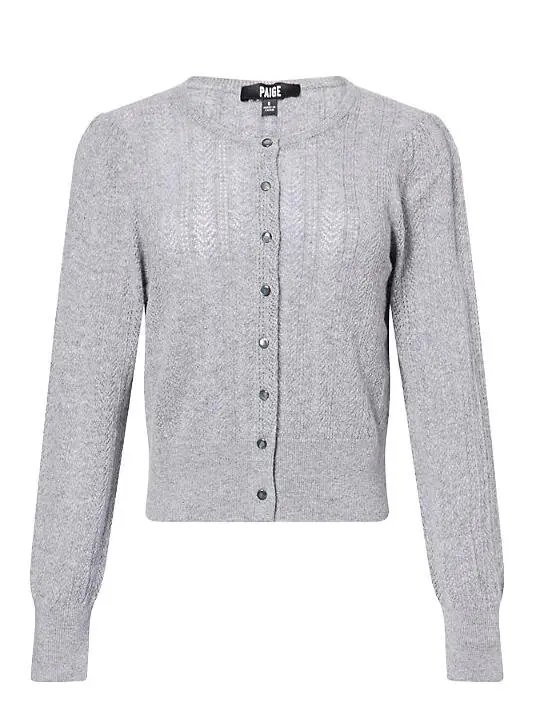 Paige Eudora Round-neck Cashmere Cardigan - Light Heather Grey