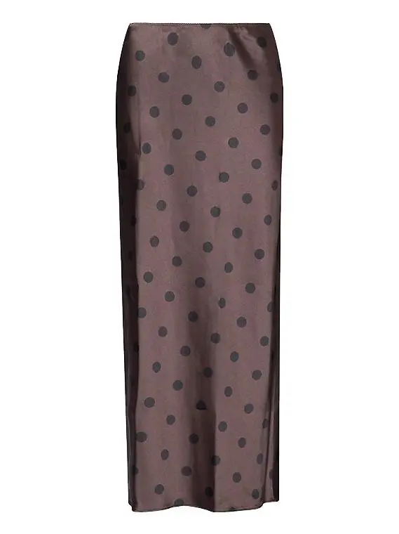 Samsøe Samsøe Saagneta Polka-dot Satin Maxi Skirt - Mulch Dott