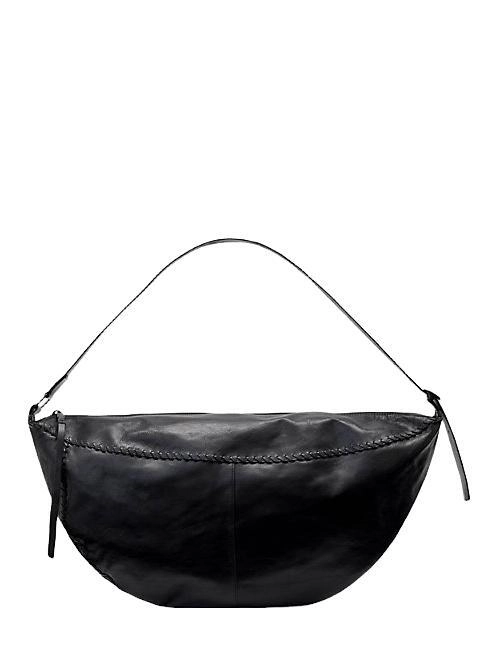 ALLSAINTS Esme Whipstitch Leather Shoulder Bag - Black