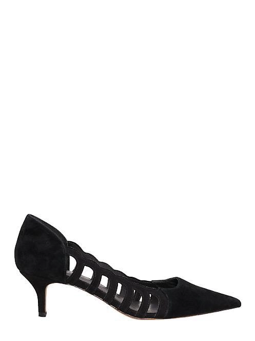 PHASE EIGHT Cut-out Heeled Suede Court Shoes - Black