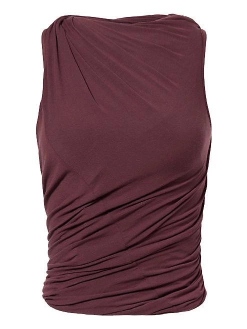 Rick Owens Luna Draped Jersey Top - Wine