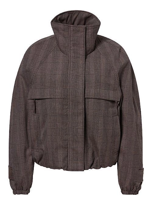 Acne Studios Odilla Checked Wool-blend Jacket - Brown Black