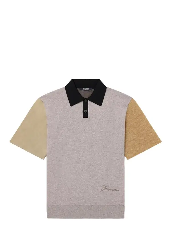Jacquemus Merino Wool-blend Polo Shirt - Gray