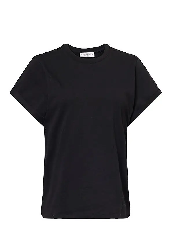 Victoria Beckham Tilly Round-neck Cotton T-shirt - Black