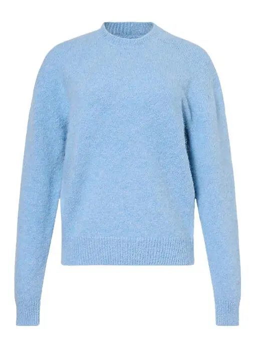 TOTEME Crewneck Alpaca Wool-blend Jumper - Pale Blue