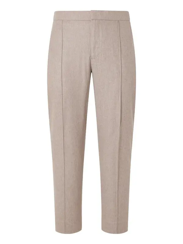 Zegna Straight-leg Wool, Cashmere And Silk-blend Trousers - Brown