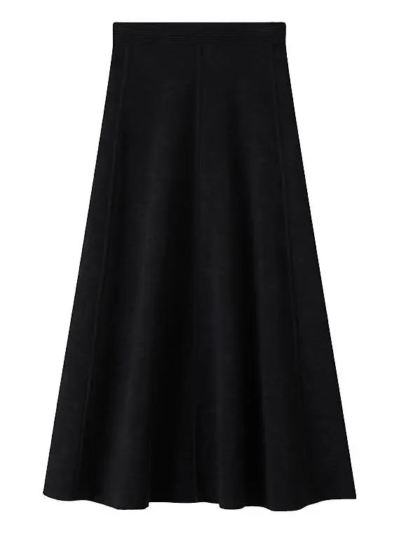 JOSEPH Helius Jacquard Milano Woven Skirt - Black