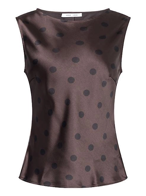 SAMSOE SAMSOE Saagne Polka-dot Satin Top - Mulch Dott