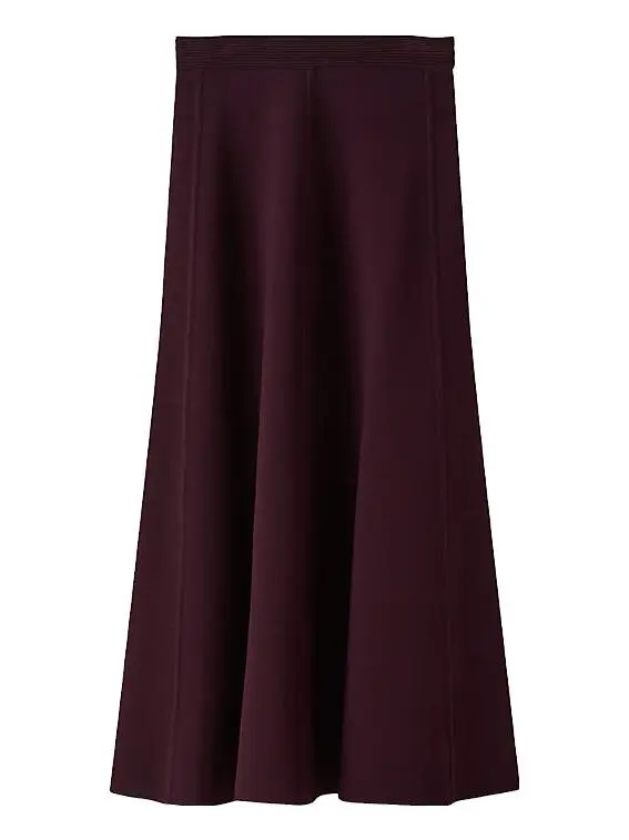 JOSEPH Helius Compact Milano Woven Skirt - Mahogany