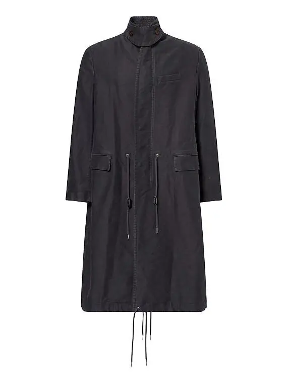 Sacai Flap-pocket Cotton Coat - Black