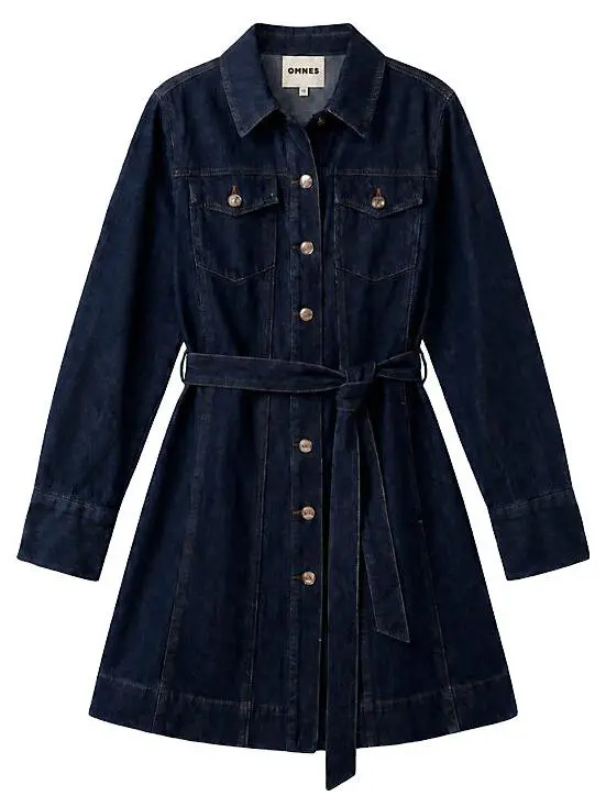 OMNES Vera Cotton Denim Mini Dress - Indigo