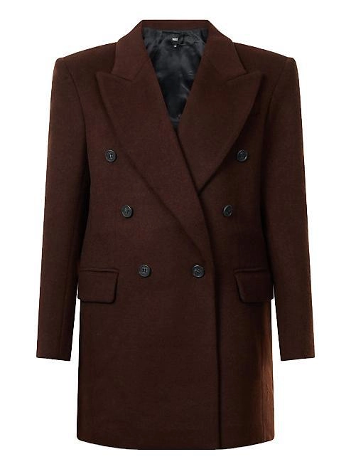 Paige Uma Double-breasted Wool-blend Coat - Marula Brown