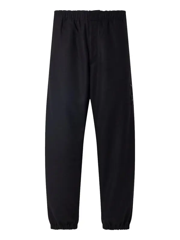 Stone Island Ghost Tapered Wool And Nylon-blend Flannel Drawstring Trousers - Black