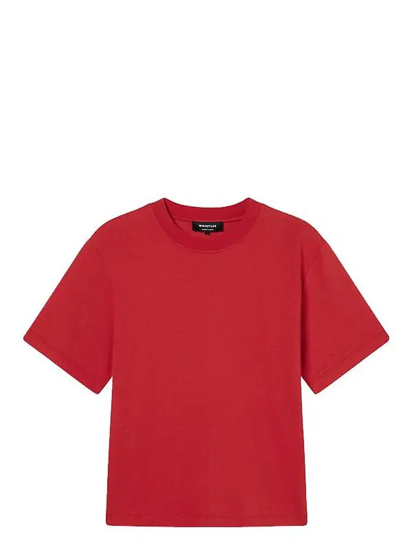 Whistles Relaxed-fit Crewneck Cotton T-shirt - Red