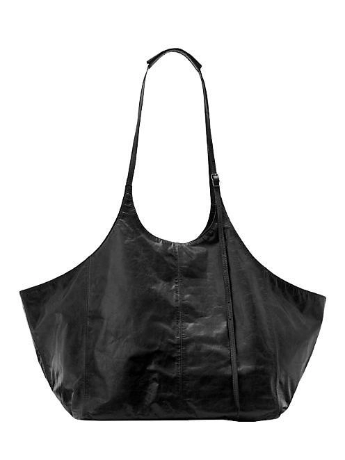 ALLSAINTS Siloh Oversized Leather Tote Bag - Black