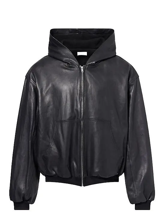 ALEXANDER DIGENOVA Boxy-fit Leather Jacket - Black