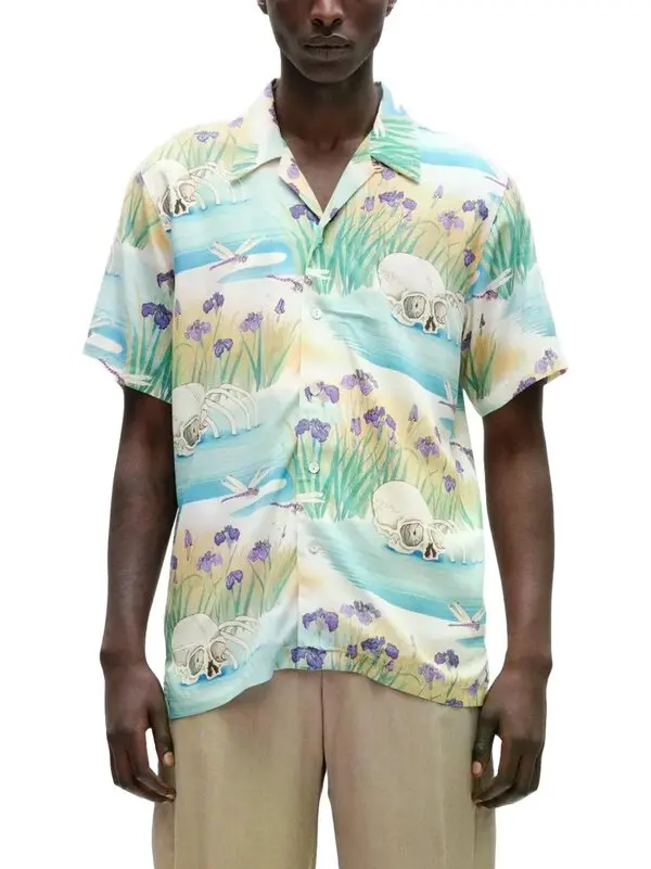 ENDLESS JOY Iris Graphic-print Short-sleeve Shirt - Blue